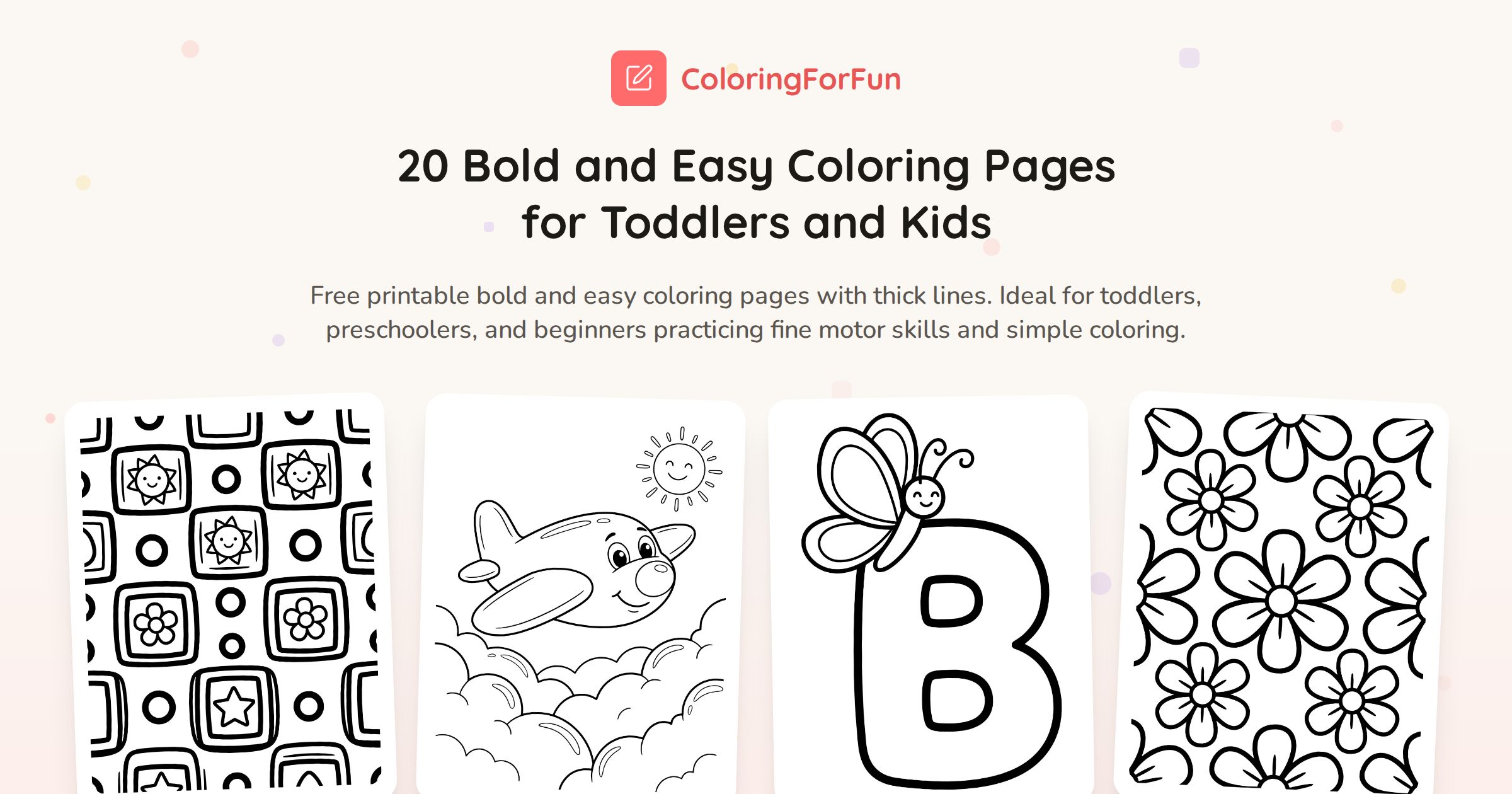 20 Bold and Easy Coloring Pages for Toddlers and Kids | ColoringForFun