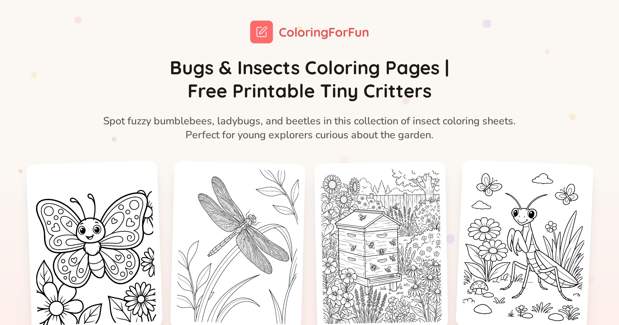 Bugs & Insects Coloring Pages | Free Printable Tiny Critters ...