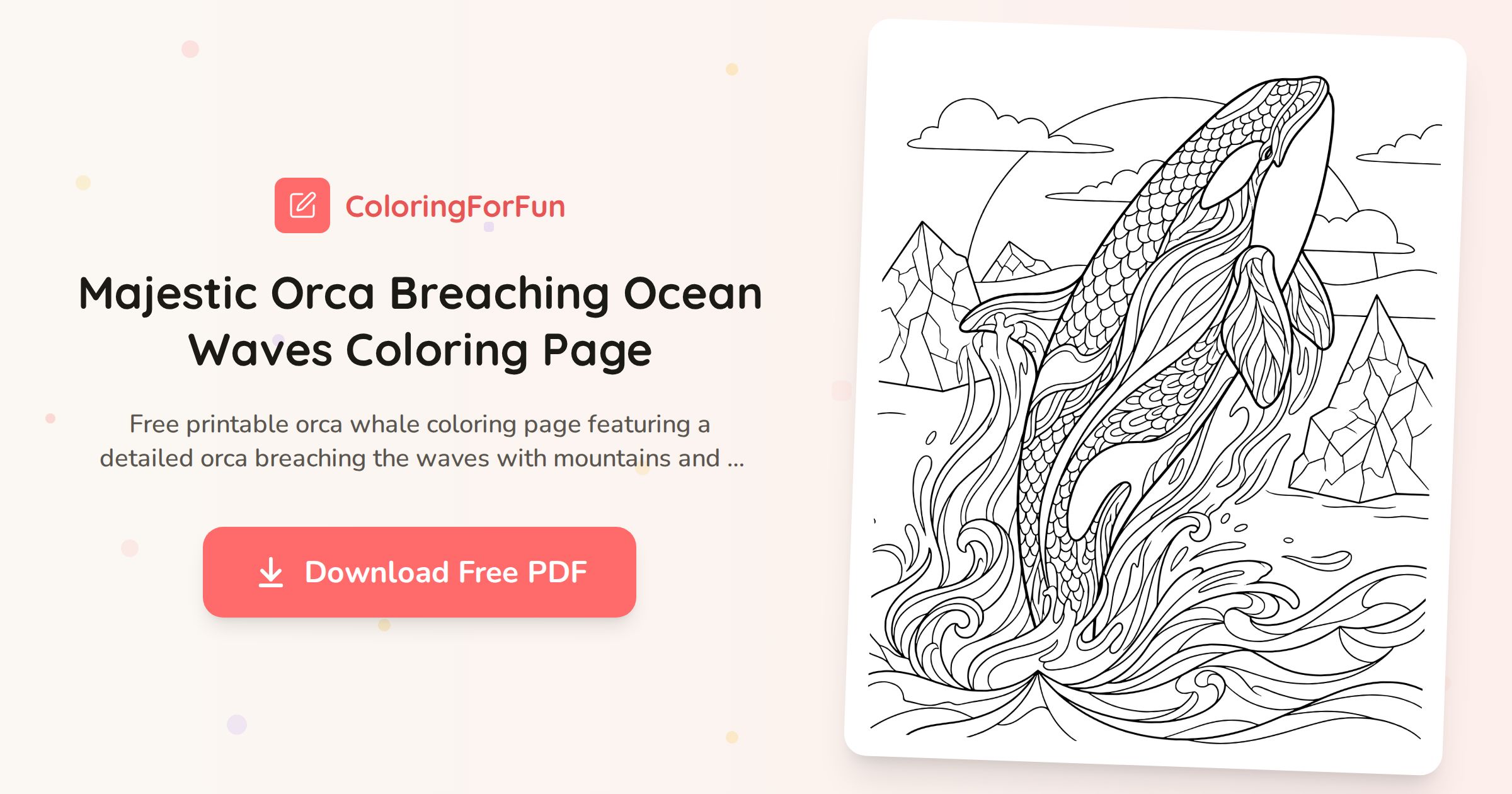 Majestic Orca Breaching Ocean Waves Coloring Page | ColoringForFun