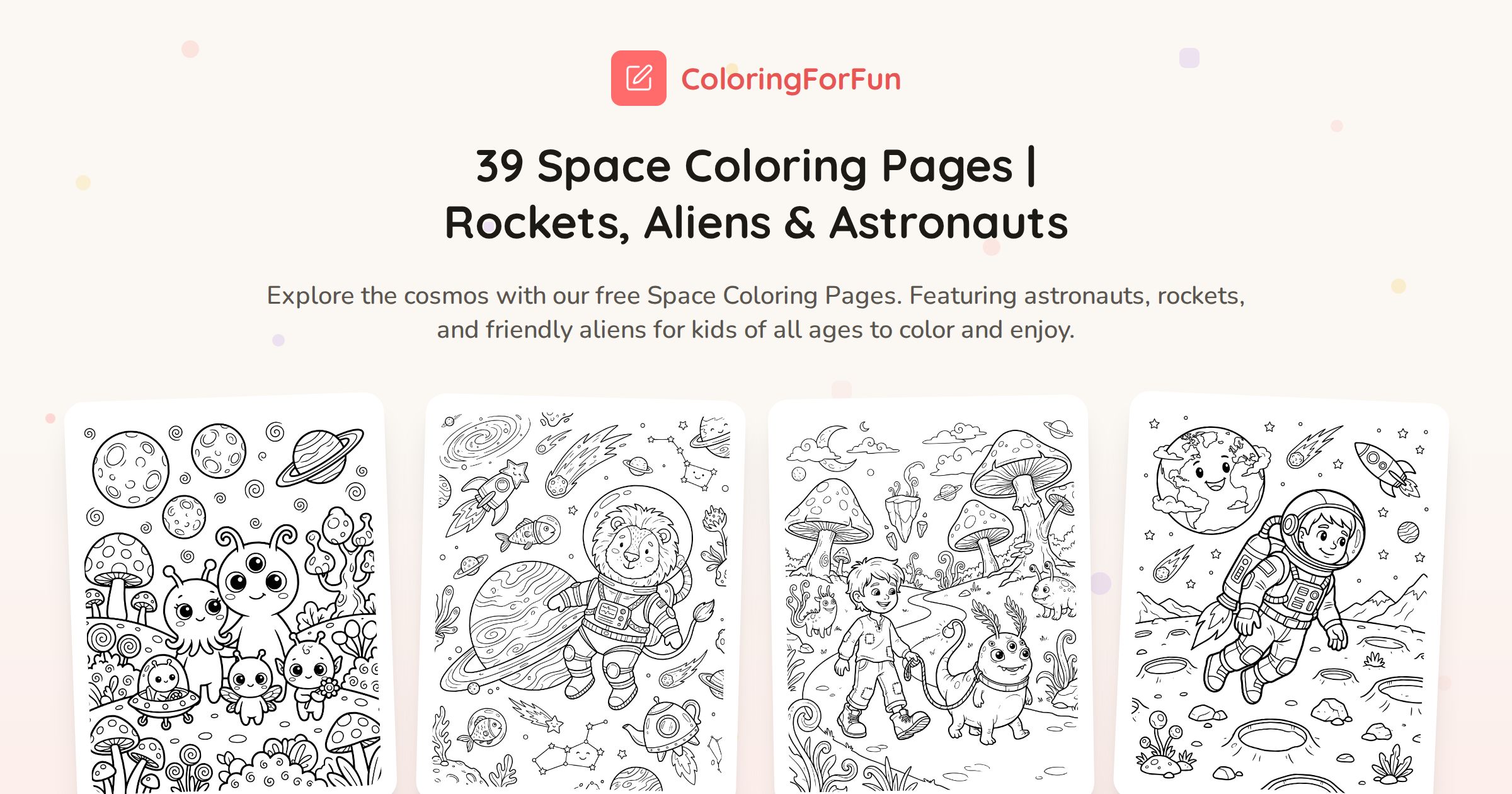 39 Space Coloring Pages | Rockets, Aliens & Astronauts | ColoringForFun